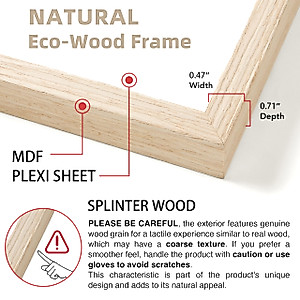 TONES FRAME DESIGN 11x14 Natural Wood Frame with 8x10 Mat, Set of 2 Picture Frames, Solid Wood Venner Finish, and Plexiglass Front for Poster Gallery Wall Home Decor