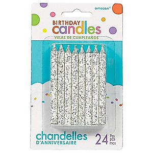 Amscan Large 3.25" White Spiral Candle Sets (24ct) Party Supplies, 3 1/4"