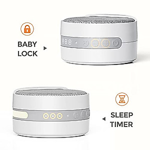 Portable White Noise Machine with 11 Soothing Sounds, Night Light, USB Rechargeable for Travel & On The Go, 32 Volume Levels, Timer, ONLAKE Sleep Sound Machine for Baby Kids Adults Sleeping