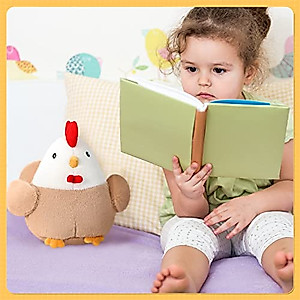 Skylety Chicken Stuffed Plush 8.6 Inch Cute Rooster Plushie Chicken Stuffed Animal Fluffy Stuffed Animals Toys Chicken Presents for Graduation Most People(Cute Style)