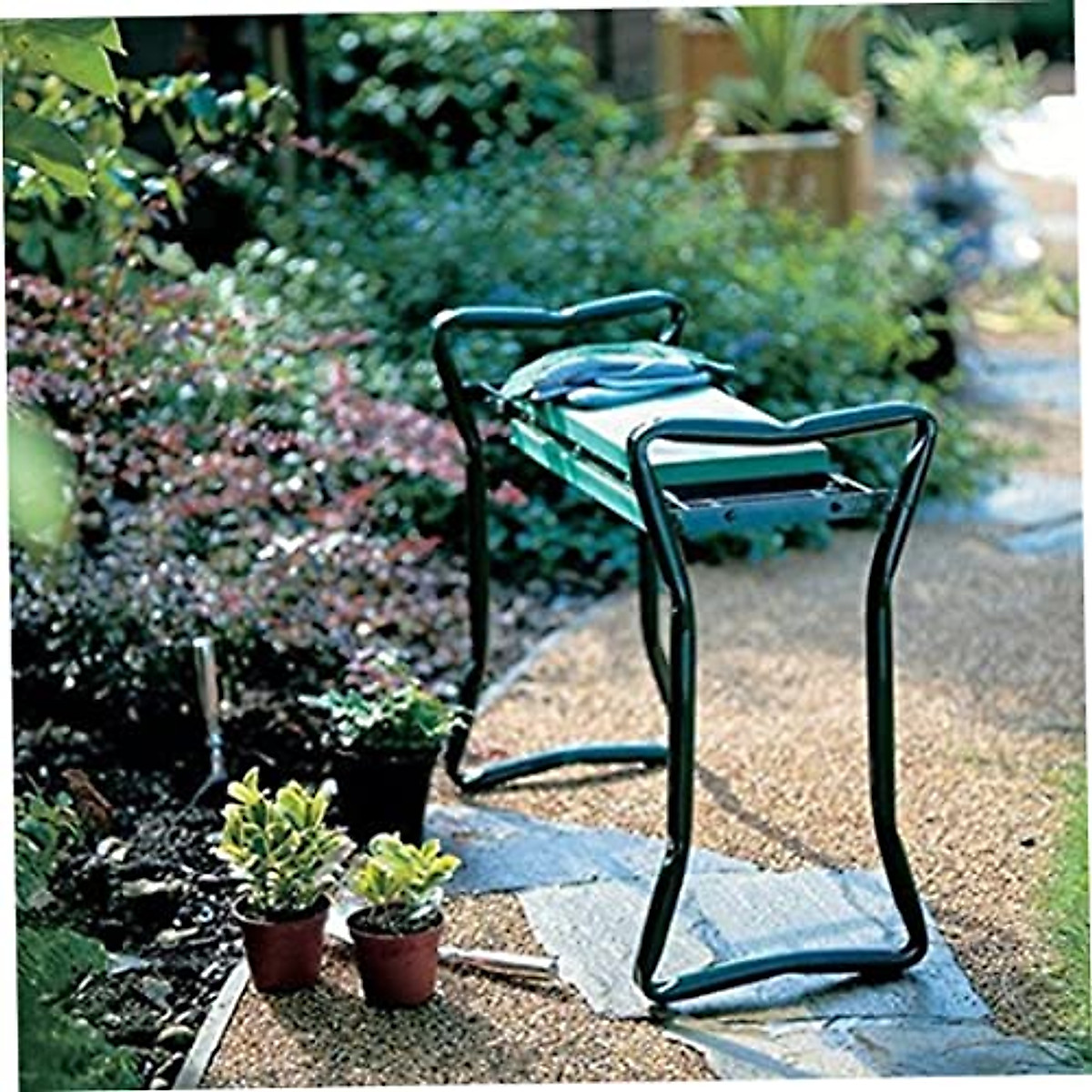 KUYYFDS Garden Kneeling Stool Foldable Sitting Stool Gardening Kneeling Chair Side Toolkit Side Kit Large Tool Pocket for Gardening Lovers Kneelers