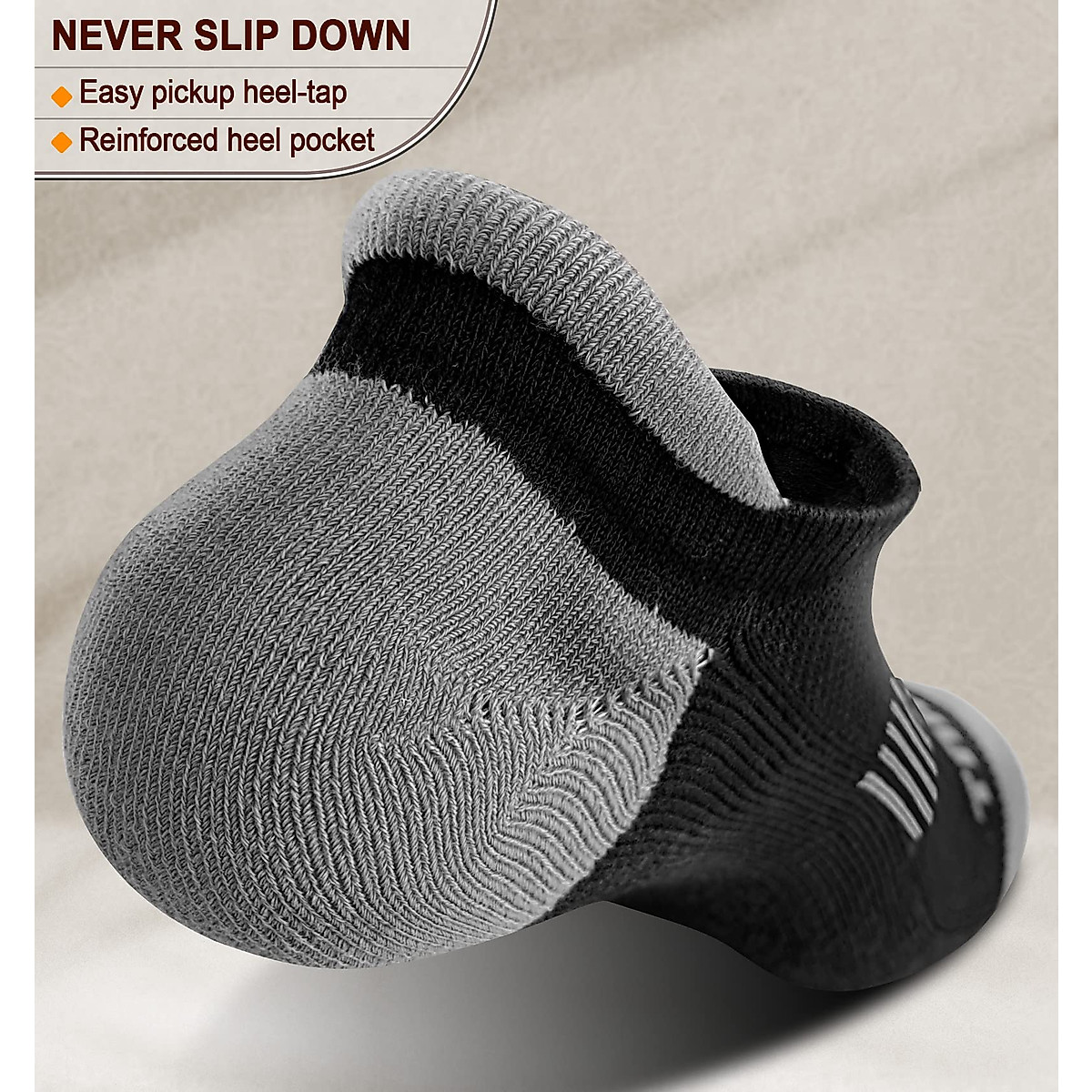 BULLIANT Socks For Women 6Pairs, Womens Athletic Running Ankle Socks No Show With Full Cushioned Sole