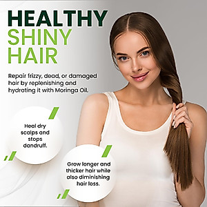 USDA Organic Moringa Seed Oil: 100% Pure, Cold Pressed, Unrefined Moringa Oleifera Seed Oil. 2 oz Bottle with Treatment Pump. For Skin and Hair - Food Grade for Oral Consumption