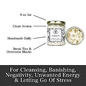Purification Soy Herbal Candle by Art of the Root | Handmade, Natural Soy Wax | Aromatherapy, Manifestation | Negativity, Spiritual Cleansing & Banishing Rituals | Wicca, Pagan & Magick