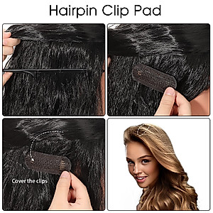 12 Pieces Hair Styling Set: Sponge, Invisible Clips, Combs, Volume Inserts, Hair Extensions Accessories (Black, Coffee, Dark Brown)
