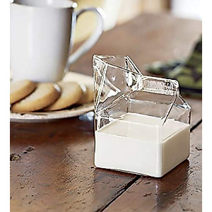 Genuine Fred HALF PINT Glass Milk Carton Creamer