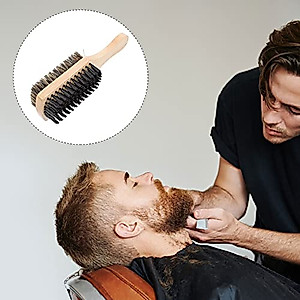 Healifty Stocking Stuffers Retro Beard Brush Double Head Oil Goat Hair Brush Multi- function Oil Head Brush Barber Shredded Hair Brush for Men Home Salon Use 11. 5x3. 7x4. 4cm Yule Gifts