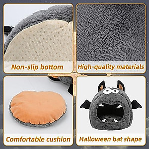 YUEPET Guinea Pig Bed Small Animal Hideout, Warm Cozy Halloween Monster Guinea Pig Hides for Guinea Pig Dwarf Rabbit Ferret Hamster Chinchilla Hedgehog