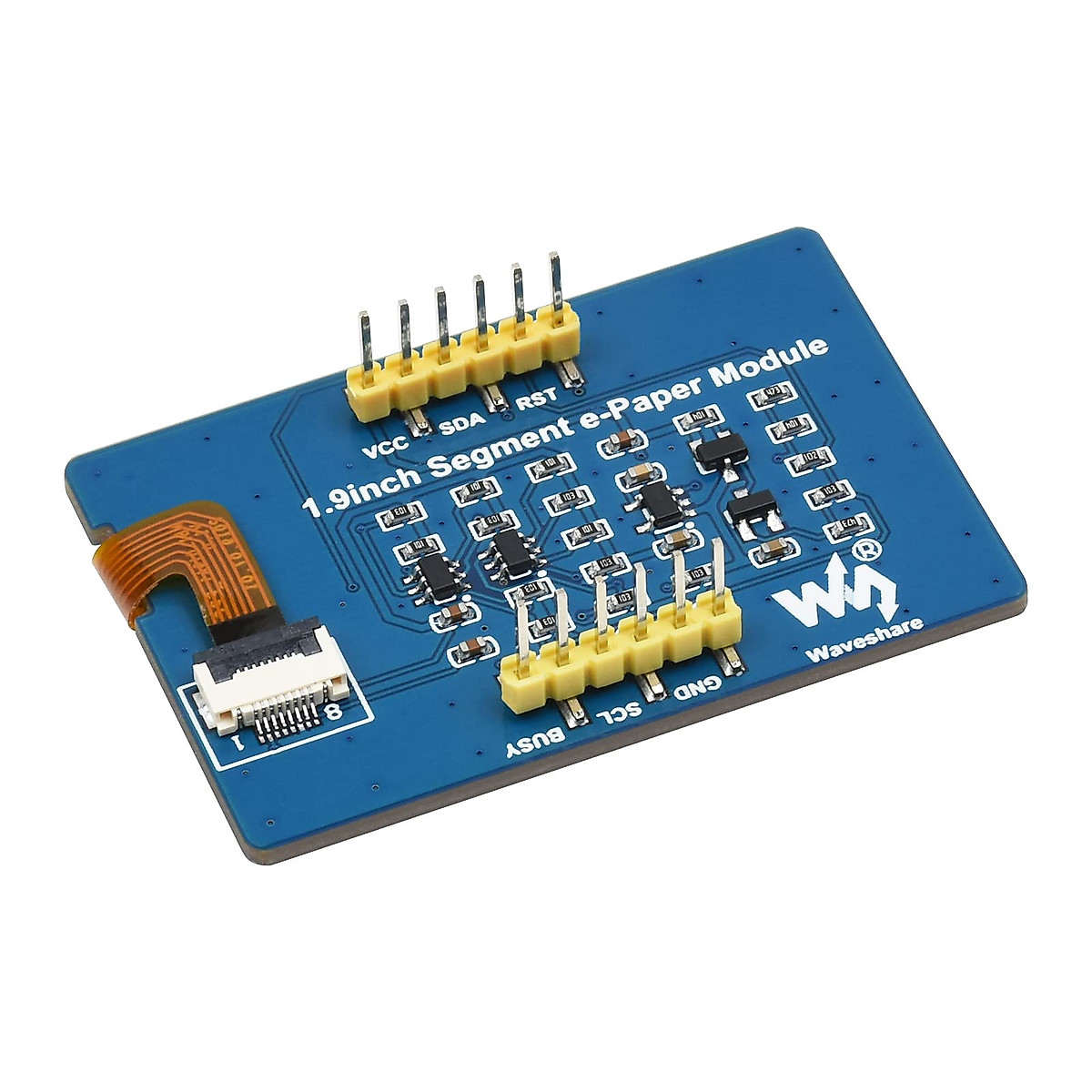 waveshare 1.9inch E-Paper Module 91 Segments E-Ink Display for Raspberry Pi/Arduino/STM32, Black/White Display Color, I2C Bus, Support Partial Refresh, 3.3V/5V