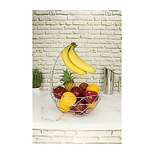 ROSYLINE Fruit basket banana hanger, removable banana hanger, home decoration (chrome)