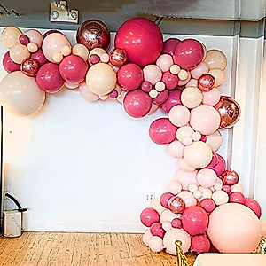 Hot Pink Balloons, 85Pcs 18 Inch 12 Inch 10 Inch 5 Inch Latex Party Balloons For Birthday Party Decoration Baby Shower Wedding Anniversary Bachelorette Graduation