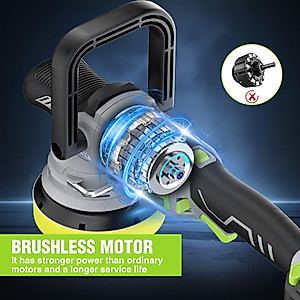 WORKPRO 20V Cordless Buffer Polisher Kit, Brushless Dual Action Polisher with 4.0Ah Battery, 7 Variable Speed Up to 5000RPM, Random Orbital Polisher Kit for Car Detailing, Waxing, Polishing