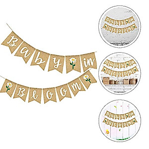 FUNZZY Baby in Bloom Banner Baby Welcome Boy Girl Banner Welcome Baby Garland for Boys Girls Baby Shower Decorations