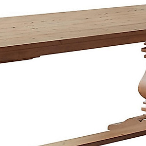 Benjara Som 94-126 Inch Dining Table, 2 Draw Leaf Extension, Pedestal, Brown Wood