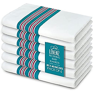 Lenenz Baby Receiving Blankets, 100% Cotton Flannel Receiving Blanket, Perfect for swaddling & Wrapping, Ultra-Soft Hospital Blankets, Size 30 x 40 inch (6)
