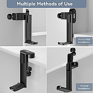 KDD Rotatable Headphone Hanger - 3 in 1 Under Desk Clamp Controller Stand Replaceable Cup Holder - Compatible with Universal Headset, Controller, Cup(Black)