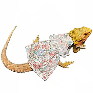 Lizard Dress for Bearded Dragon - Handmade Cotton Tutu Skirt with Lace Princess Sundress Halloween Costume Photo Cosplay Party for Reptile Lizard Bearded Dragon Crested Gecko Chameleon (M, Pink)