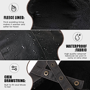 Comhats Unisex Pilot Earflap Hat Aviator Cap Faux Leather Adult Brown Women Winter Trapper Hunting