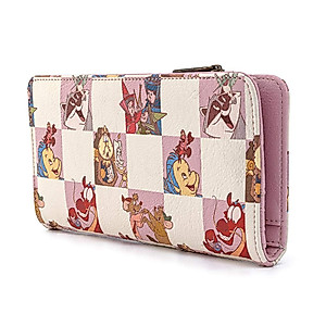 Loungefly x Disney Princess Sidekicks Rose Checker Allover Print Wallet