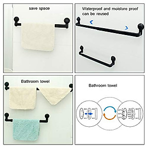 Wall Single Towel Bar, Suction Cup Towel Rack Fine Crafted Modern Style Retractable for Bathroom (White)