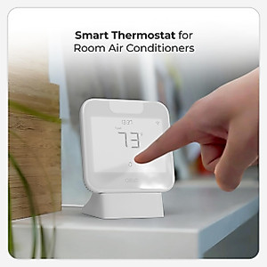 Breez Max | Smart AC Controller | WiFi Thermostat for Mini-Split, Window, Portable ACS/Heat Pumps | AI-Based Tech | Free App, No Subscriptions | Alexa, Google, Siri Shortcuts, IFTTT (White)