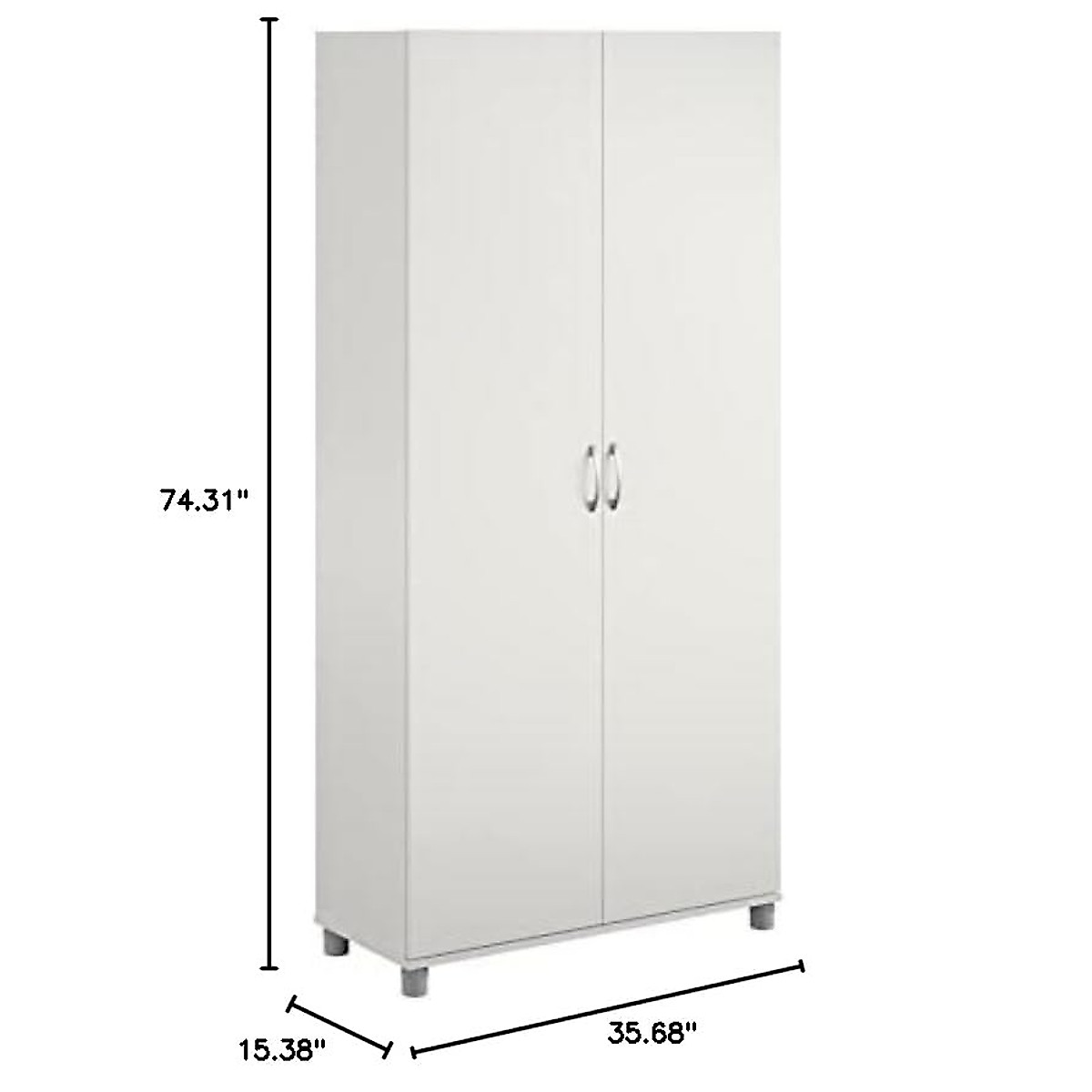 Pemberly Row Engineered Wood Transitional 36" Utility Storage Cabinet in White