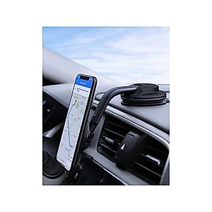 Car Phone Holder for Car 360 Degrees, Phone Mount HD C49, Gray (Black)