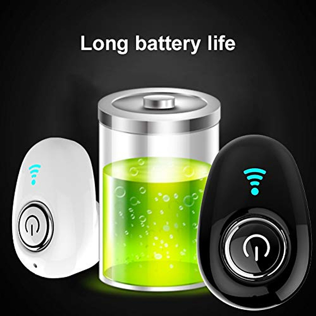 Heave Mini Invisible Wireless Earbud,Portable Earpiece Sweatproof Stereo Bluetooth Earphone with Microphone Headphone, Single Sports in Ear Headset for Cell Phone Skin Color