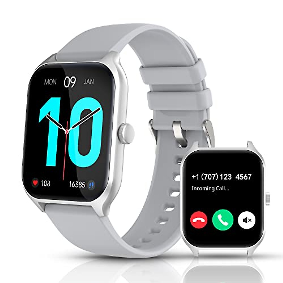 Ypaddbu Smart Watch for Women Men, 1.96" Full Touch Screen Smartwatch for Android & iOS Phones, Fitness Smart Watch with Heart Rate Blood Oxygen Monitor, 100+ Sport Modes，Ai Voice