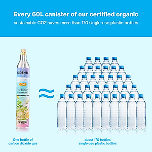 CO2 Cylinder for Soda Maker - 60 L CO2 Exchange Carbonator & Sparkling Water - Carbonates Any Drink - Threaded Cylinders (1PCS)