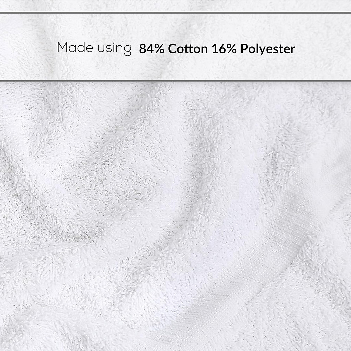 GOLD TEXTILES 60 White Economy Bath Towels Bulk (24x48 Inch) Cotton Blend for Softness-Commercial Grade Easy Care