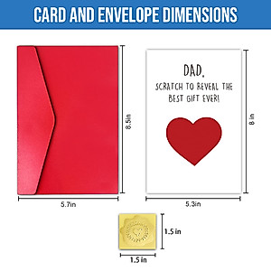 GYYsweetus Card for Father, Birthday Card for Dad, Fathers Day Card from Son Daughter, Funny Scratch Father’s Day Card, Gift for Father