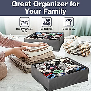 6 Pieces Sock Underwear Drawer Organizer Dividers 144 Cell Sock Drawer Organizers Foldable Cabinet Closet Organizer Underwear Storage Box for Storing Socks Underwear Ties