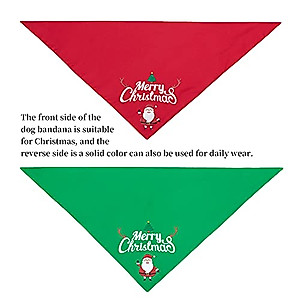 2 Pack Christmas Dog Bandanas Double-Layer Dog Bandanas Pet Scarf Triangle Dog Bibs Costume Decoration Accessories for Small to Large Dogs Cats