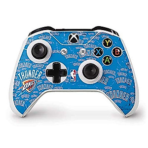 Skinit Decal Gaming Skin compatible with Xbox One S Controller - Officially Licensed NBA Oklahoma City Thunder Blast Design