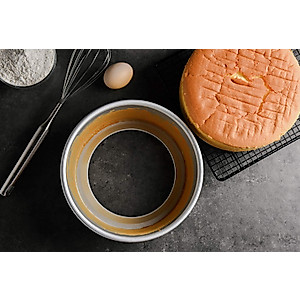 Tosnail 2 Pack 10" x 3" Round Aluminum Cake Pan with Removal Bottom