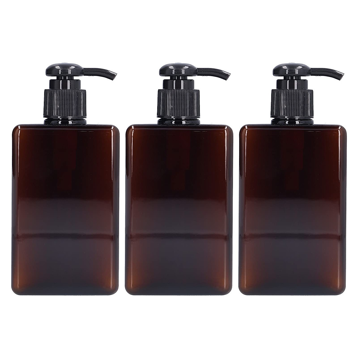 FIYO 3Pcs Empty Shampoo Bottles, 280 ml Pump Bottle Dispenser Refillable Portable Travel Containers Hand and Dish Soap Dispenser for Kitchen Bathroom(Brown)