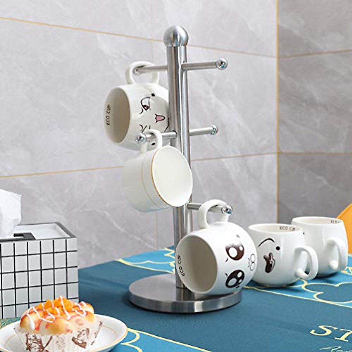 BESPORTBLE Mug Holder Tree, 1pc Stainless Steel Household Cup Drying Storage Rack Holder Stand Creative Cup Organizer for Home Coffee Counter Bar