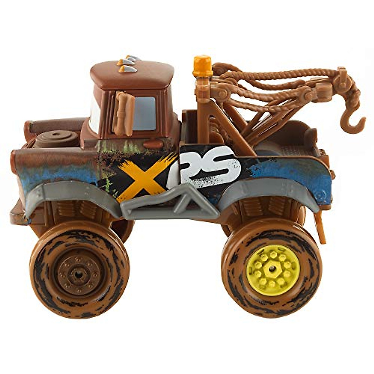 Disney Pixar Cars XRS Mud Racing Mater Oversized 1:55 scale Die-cast, Real Suspension, Off-Road, Dirt-splashed, All-terrain Wheels, 1:55 scale, Ages 3 and up