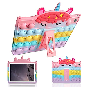 WESADN for iPad Air 2 Case for iPad Pro 9.7 Case with Kickstand for Girls Women Silicone Fidget Bubble Case Cute Pop Holder Cover for iPad Air 2rd Generation for iPad Pro 2016 9.7 inch