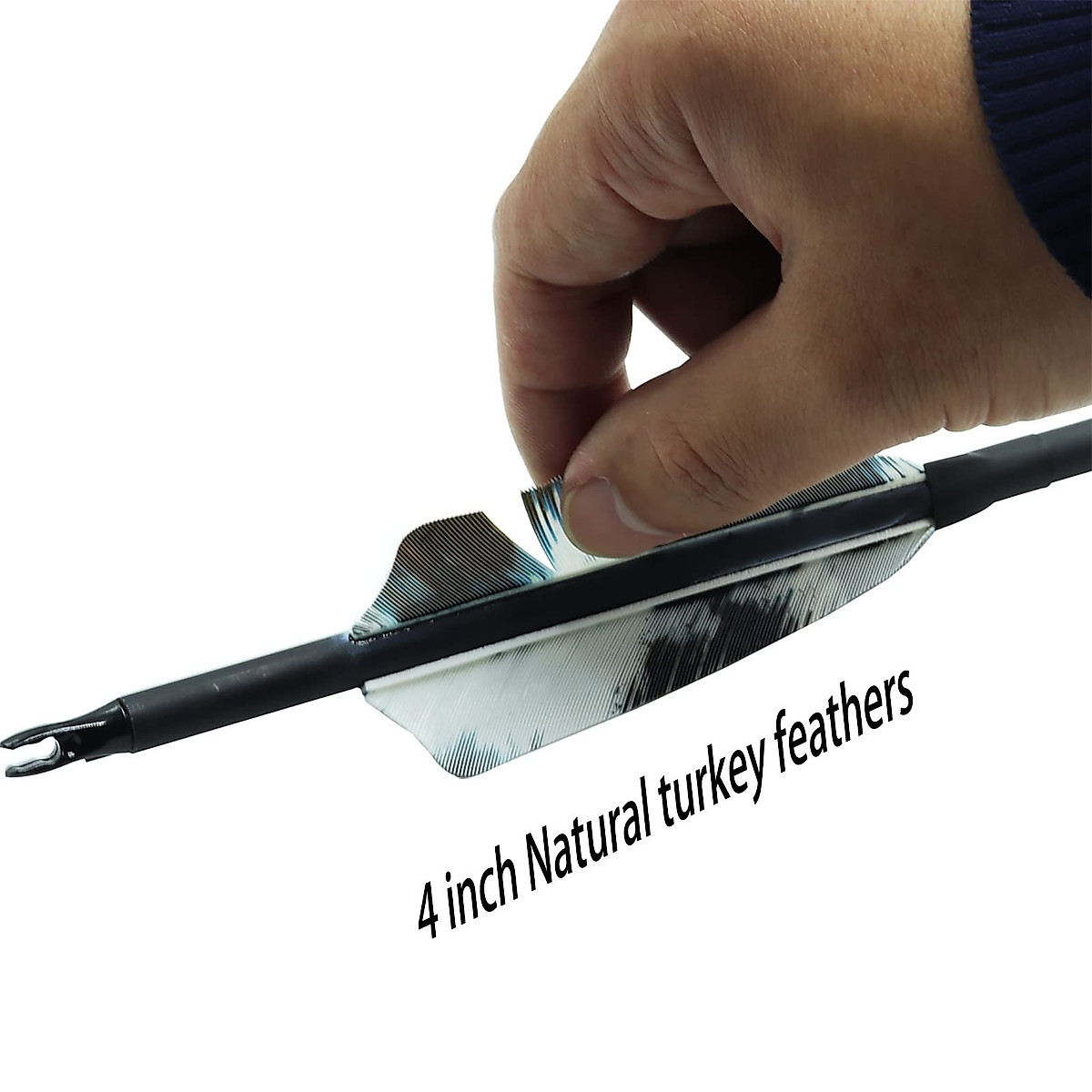 28Inch Carbon Arrow Archery Spine 500 4" Natural Turkey feather Competition Practice Target Shooting Hunting Arrows With Removable Tips For Recurve Long Traditional Bow And Compound Bow Pack of 12Pcs