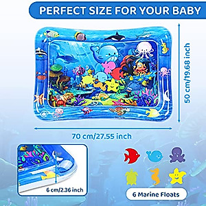 Water Mat for Babies Inflatable Tummy Time Mat Sensory Play Mat for Infants Toddlers Newborn Boys Girls, Gifts for 3 6 9 Months BPA Free