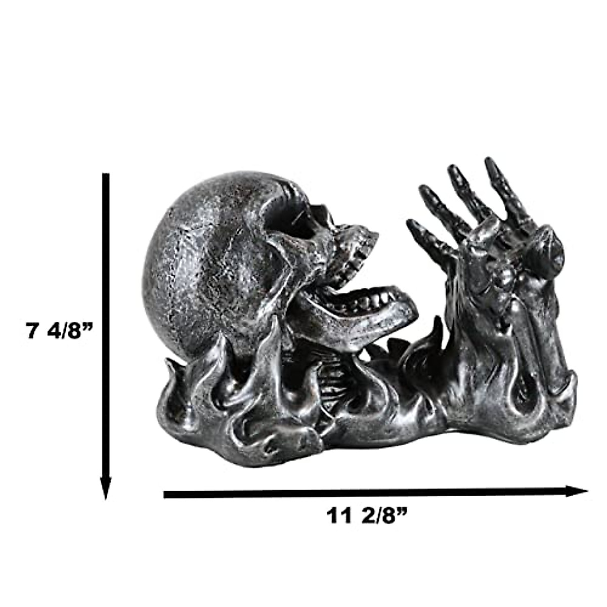 Ebros Dead Rising Skull Hell's Booze Flame Skeleton Wine Holder Figurine 11.25" L Halloween Party Hosting Centerpiece Decor