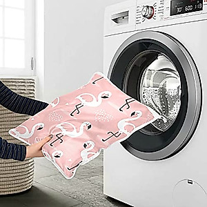 Xigua 2PCS Flamingo Mesh Laundry Bag Storage Organizer Bag Delicates Durable Travel Washing Bag for Sock,Lingerie,Large Garment