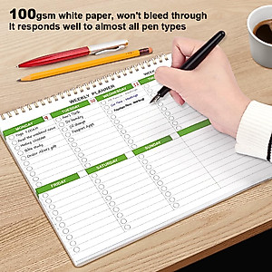 Spiral Weekly Planner, 8.7" X 9.5" Size, Weekly To Do List Notepad with Checklist, 52 Sheets Tear Off Note Pad, Work and Personal Organizer