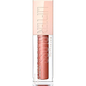 Maybelline Lifter Gloss, Hydrating Lip Gloss with Hyaluronic Acid, High Shine for Plumper Looking Lips, Topaz, Terracotta Neutral, 0.18 Ounce