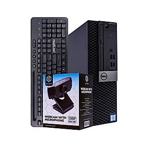 Dell Business Desktop Optiplex 5050 Desktop Computer, Intel Core i7 Quad Core, 16GB RAM, 500GB Solid State Drive, DVD, Wi-Fi, Windows 10 Pro, Periphio Wireless Keyboard, 1080p Webcam (Renewed)