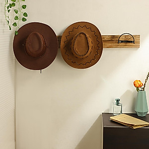 Taozun Cowboy Hat Rack 4 Packs Cowboy Hat Holder Hat Hanger Wall Mount Black Hat Hooks for Display(A Beautiful Christmas Gift)