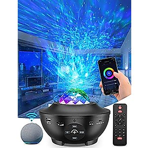 Galaxy Projector Star Projector for Bedroom, Starry Night Light Projector for Kids, Large Coverage Star Projector for Ceiling, Built in Bluetooth/Music Speaker/Timer, Ideal Gift for Christmas (Black)