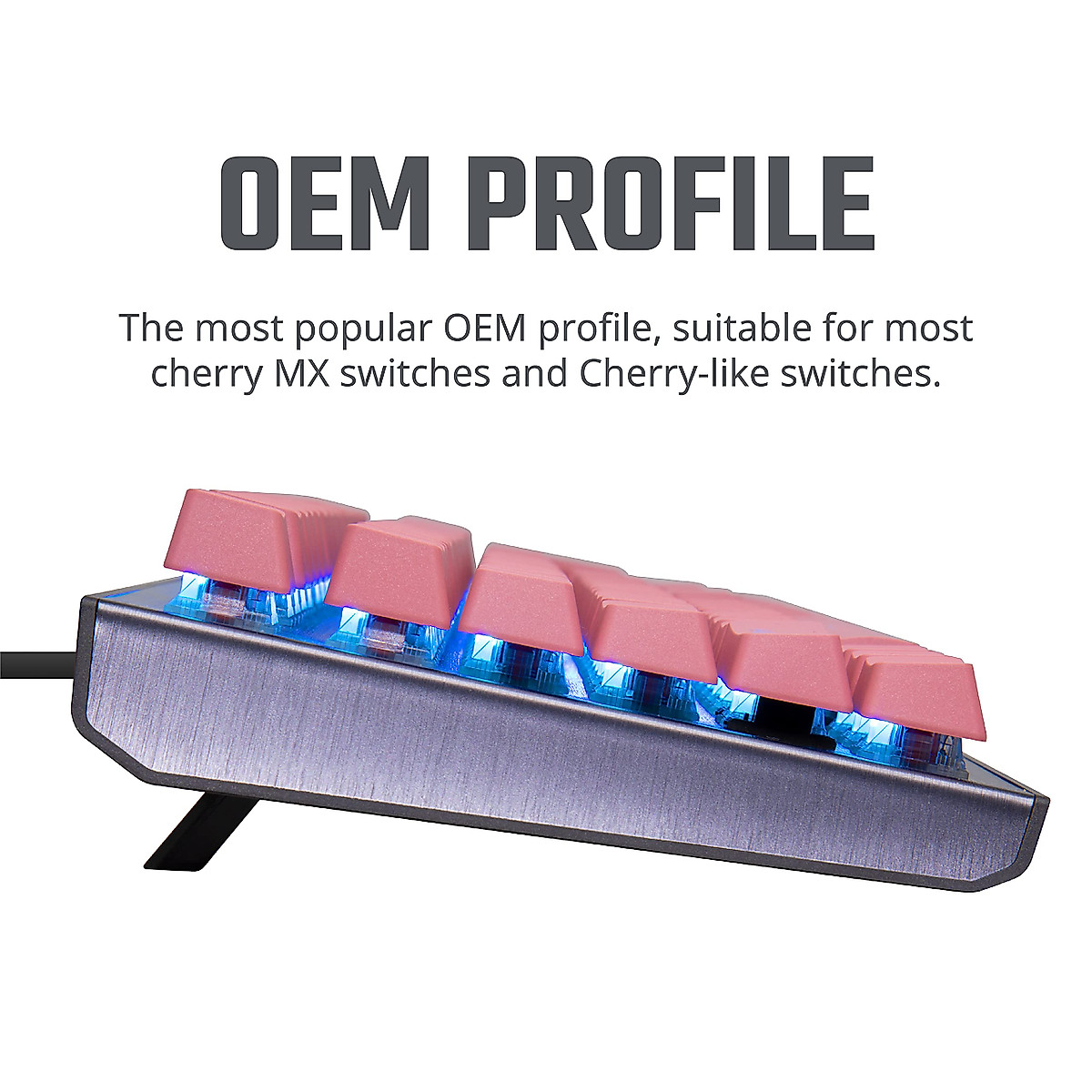 Cooler Master PBT Doubleshot Backlit Keycap Upgrade Set Sakura Pink for Mechanical Keyboards, Compatible with Standard US 104 Layout Keyboards (KC-NPDMF1-US)